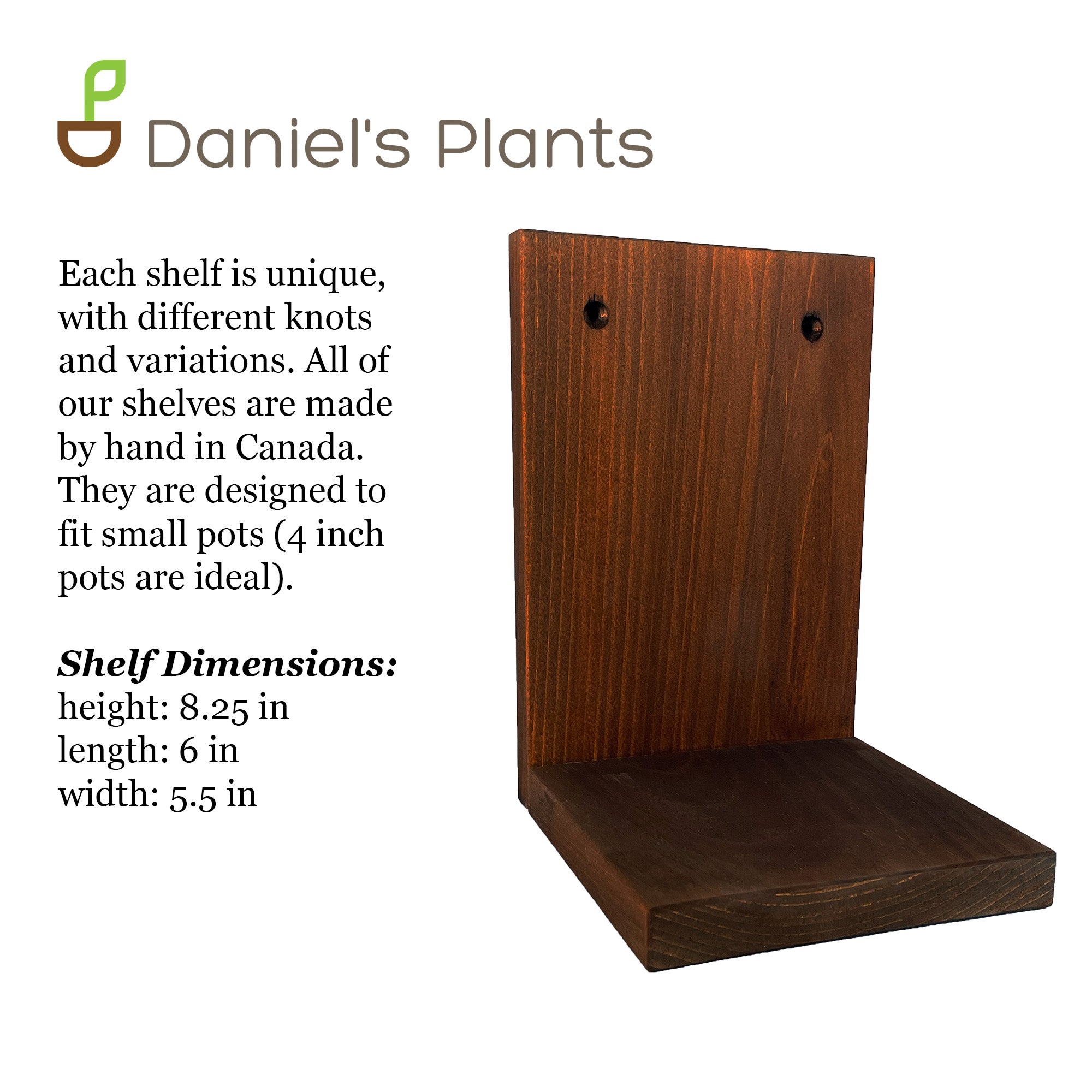 Wall Mounted Solid Wood Gallery Wall Plant Shelf — Woodland Brown (3 p ...